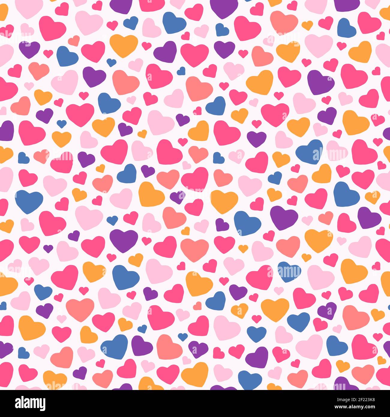 Colorful valentine's day heart shape cartoon seamless pattern ...