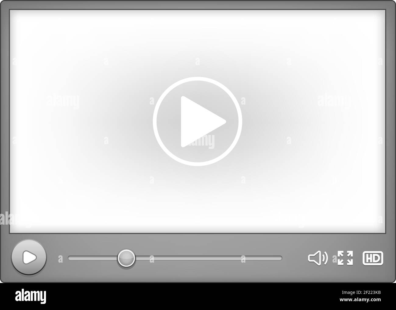 Vector Video player for web element isolated on white background ...