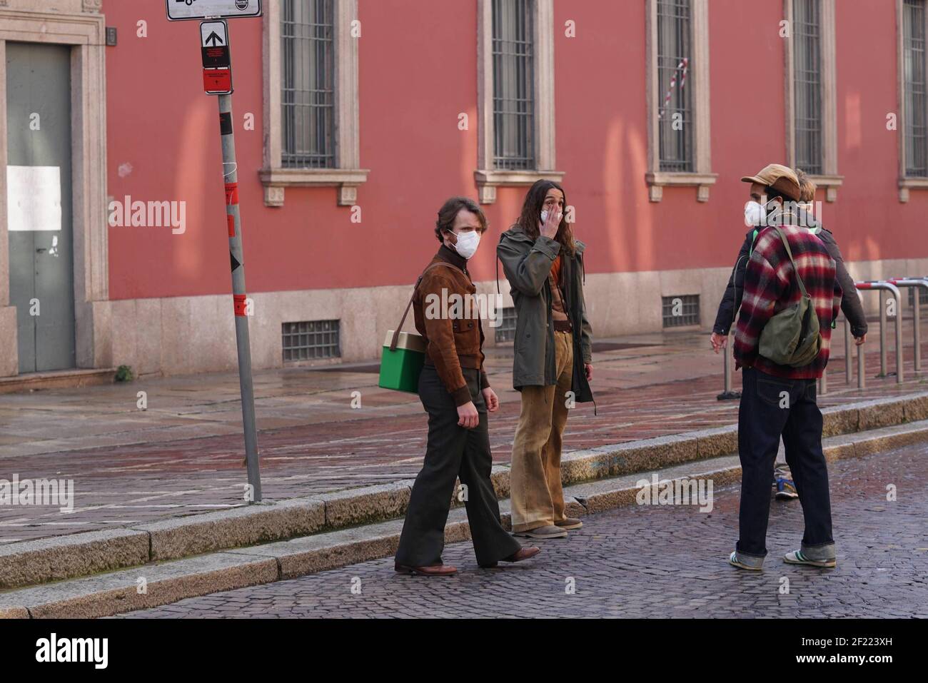 Milan, Italy. 10th Mar, 2021. The filming of the FILM on the GUCCI murder has begun, on the film ...