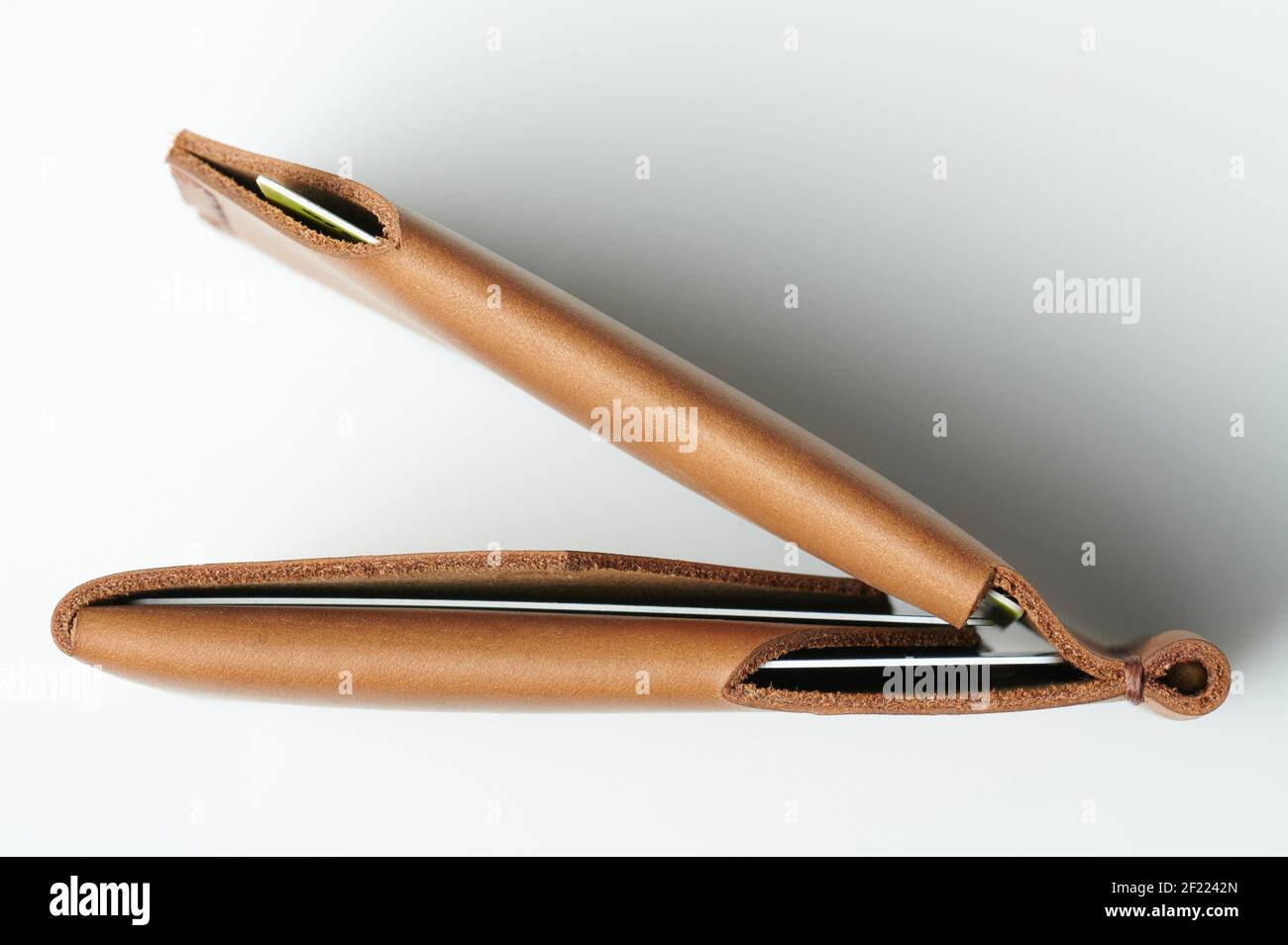 Credit card holder wallet above top view isolated Stock Photo - Alamy