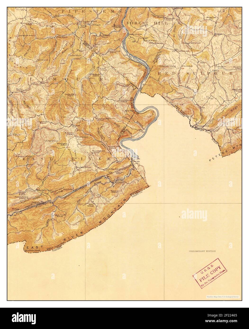 Peterstown, West Virginia, map 1916, 1:62500, United States of America ...