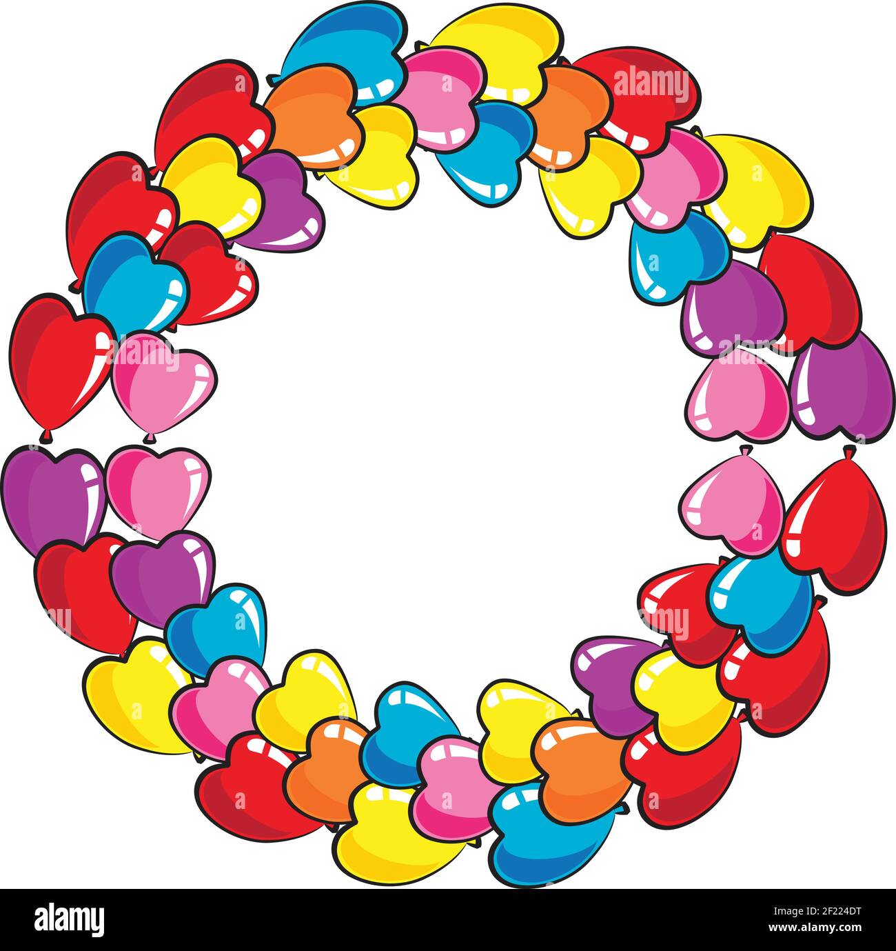 vector heart shape balloons border frame background Stock Vector Image ...