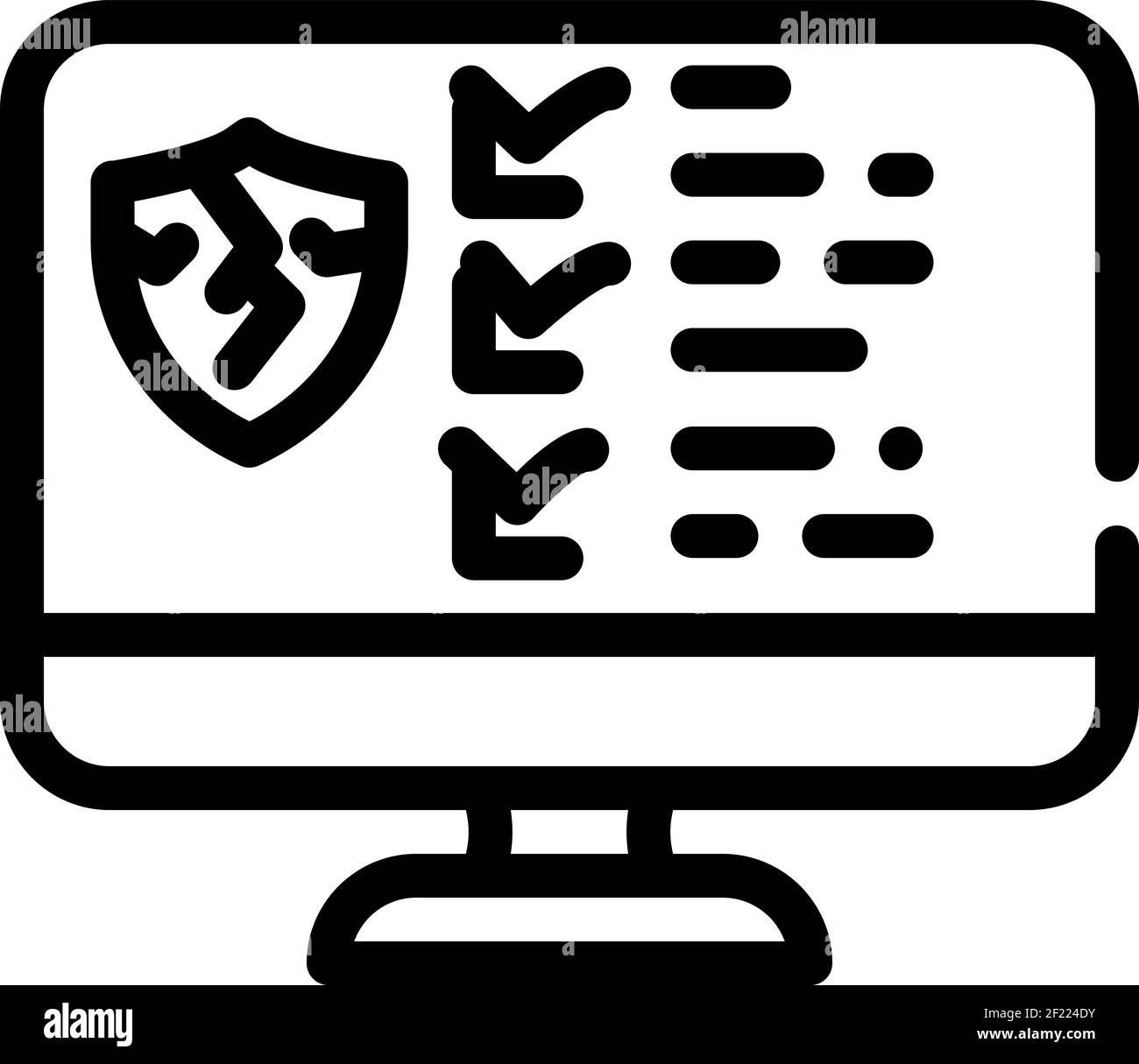 broken defense system line icon vector illustration Stock Vector Image ...