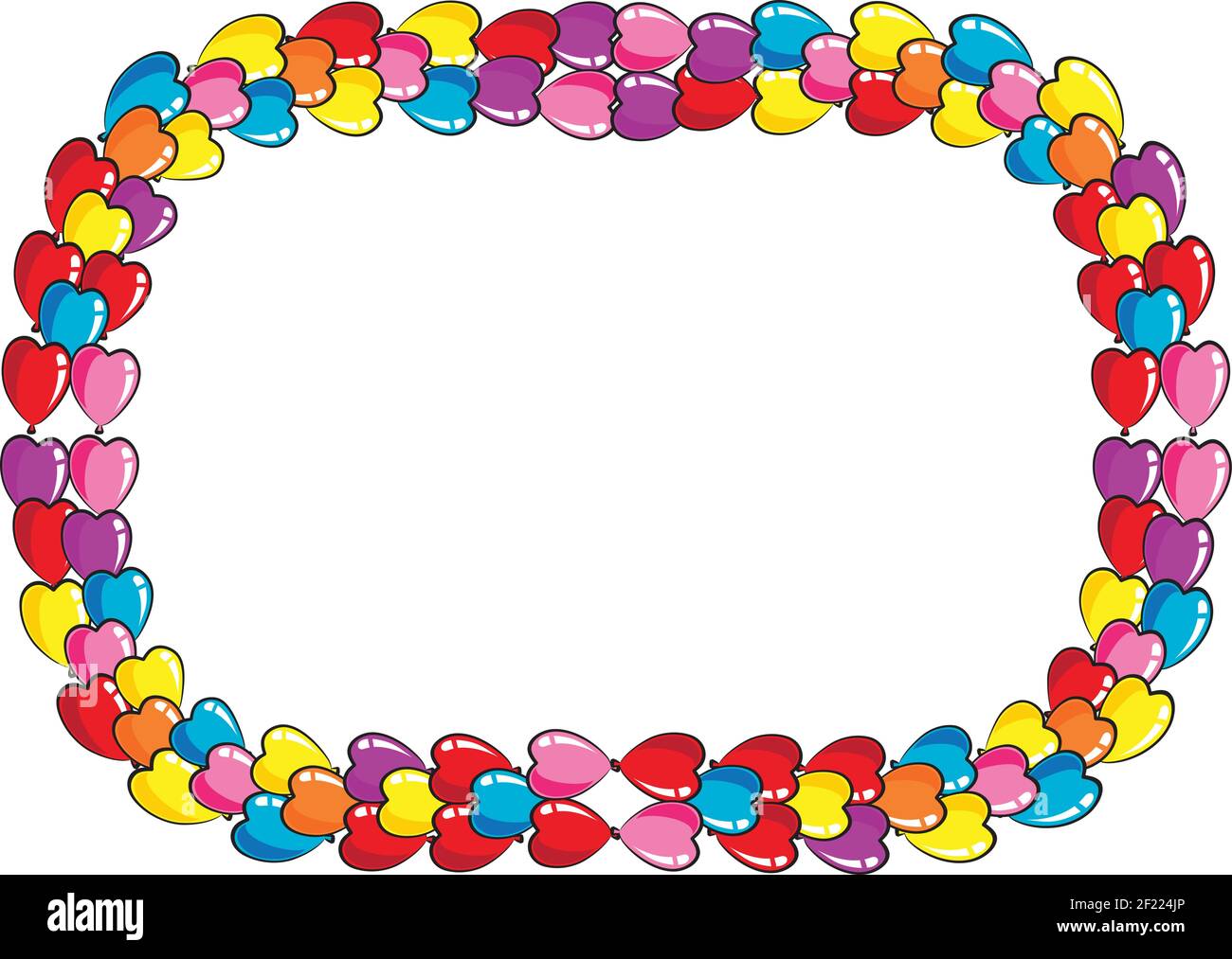 vector heart shape balloons border frame background Stock Vector Image ...