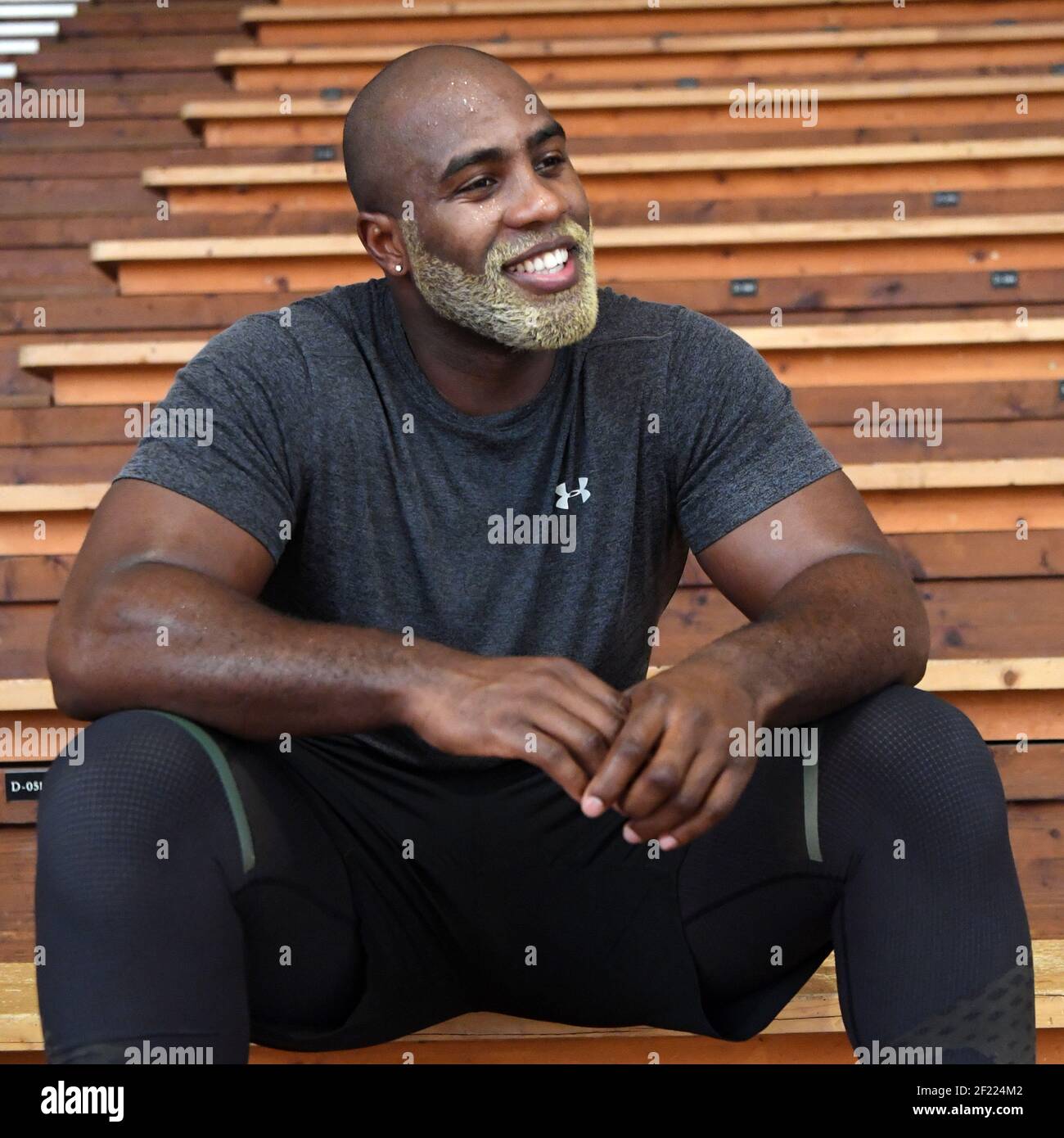 Teddy Riner during a physical practice session, on March 15, 2017, at l ...