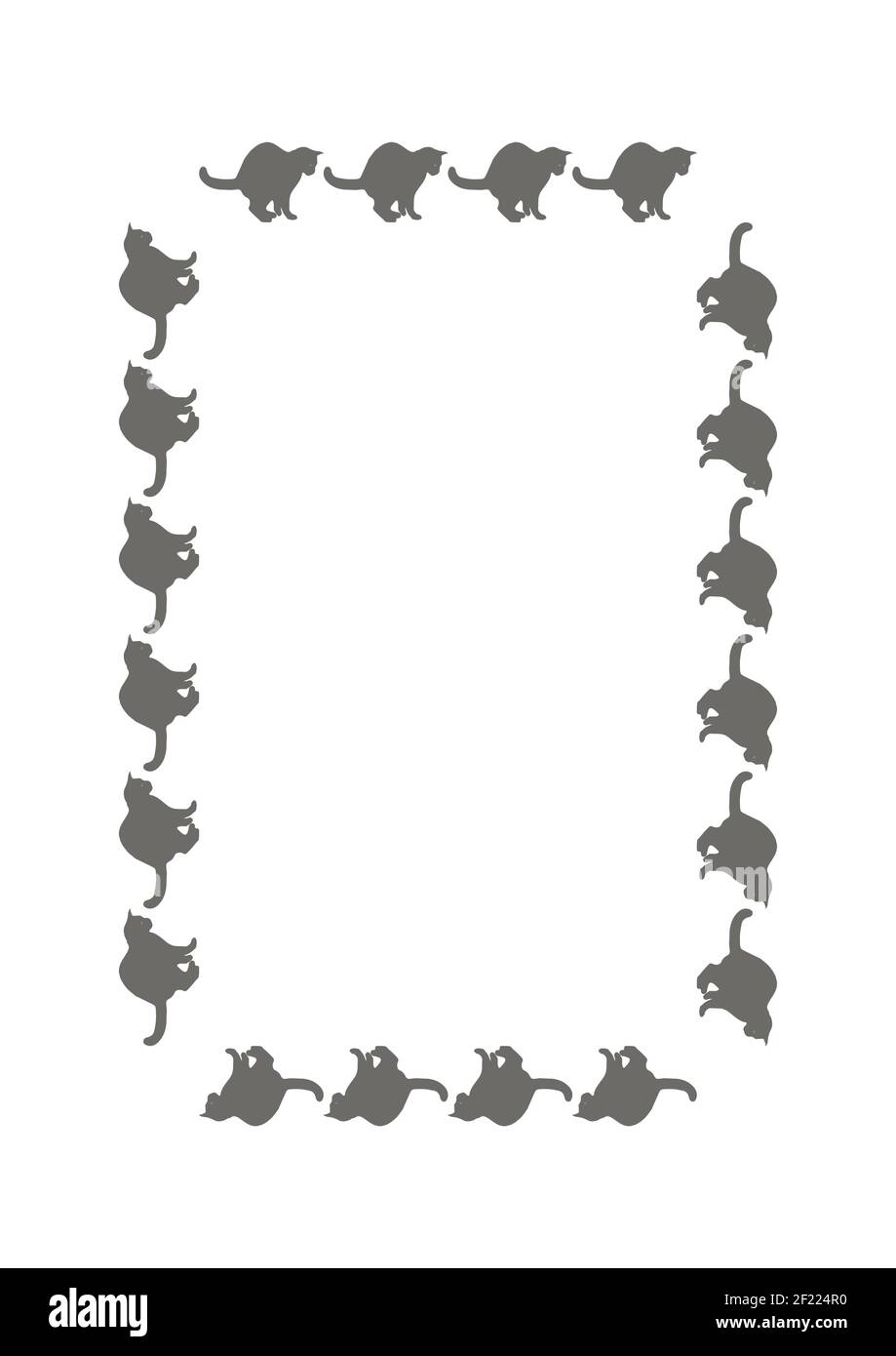 The frame on the vertical sheet of the A4 is made of cat silhouettes ...