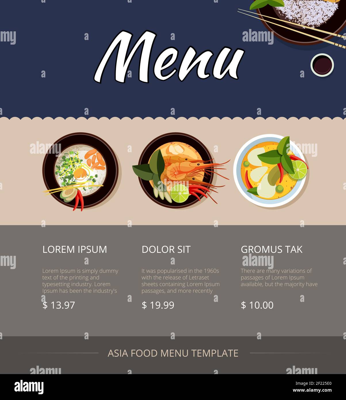 Thai food menu template design. Price and buy, shrimp and cuisine ...