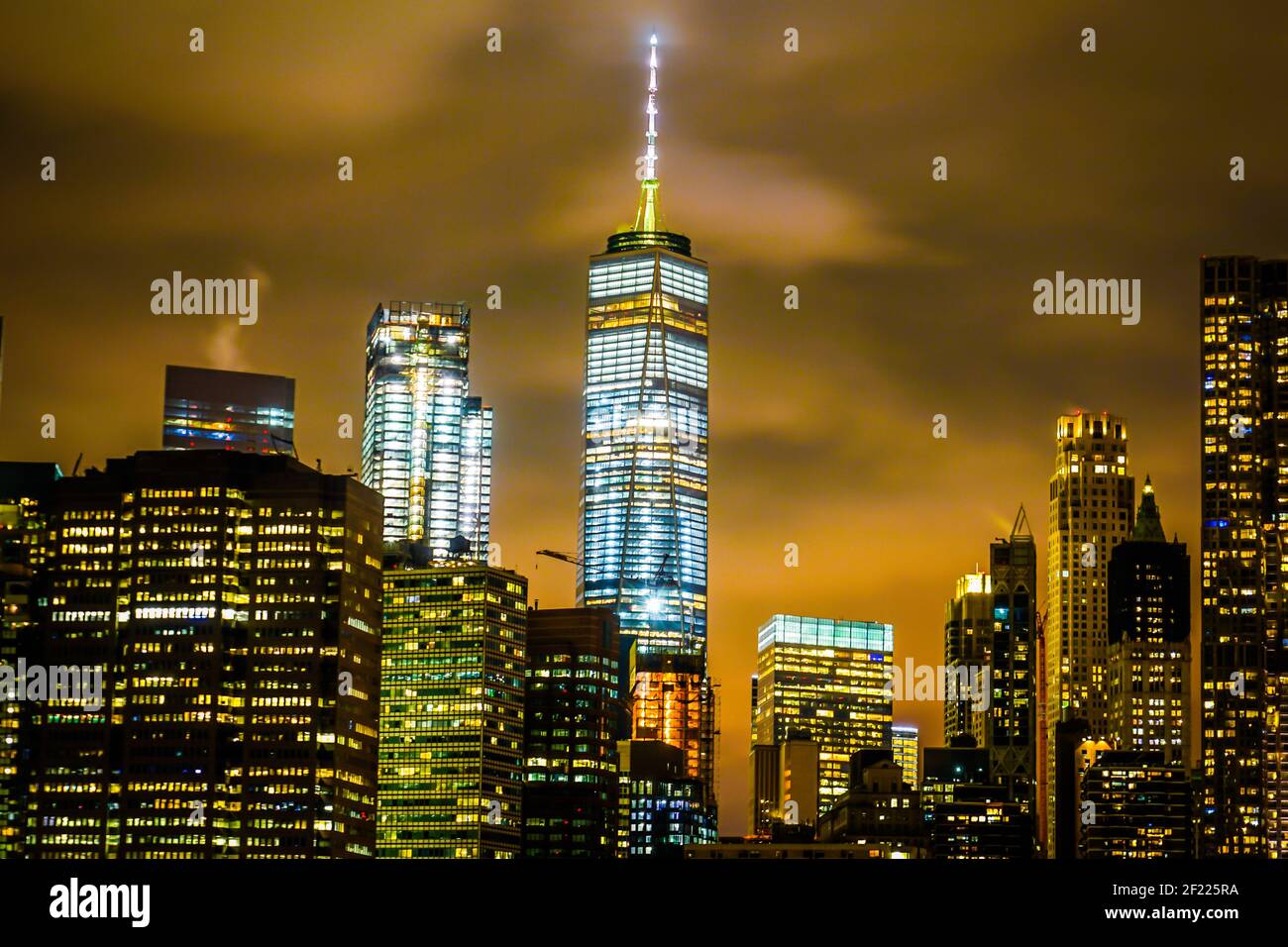 New York Manhattan night view Stock Photo - Alamy