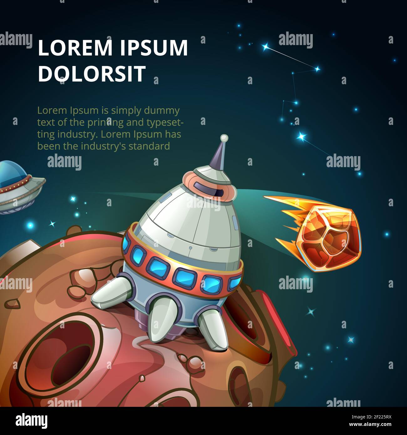 Spacecraft, planets and space. Creative vector design concept. Space ...