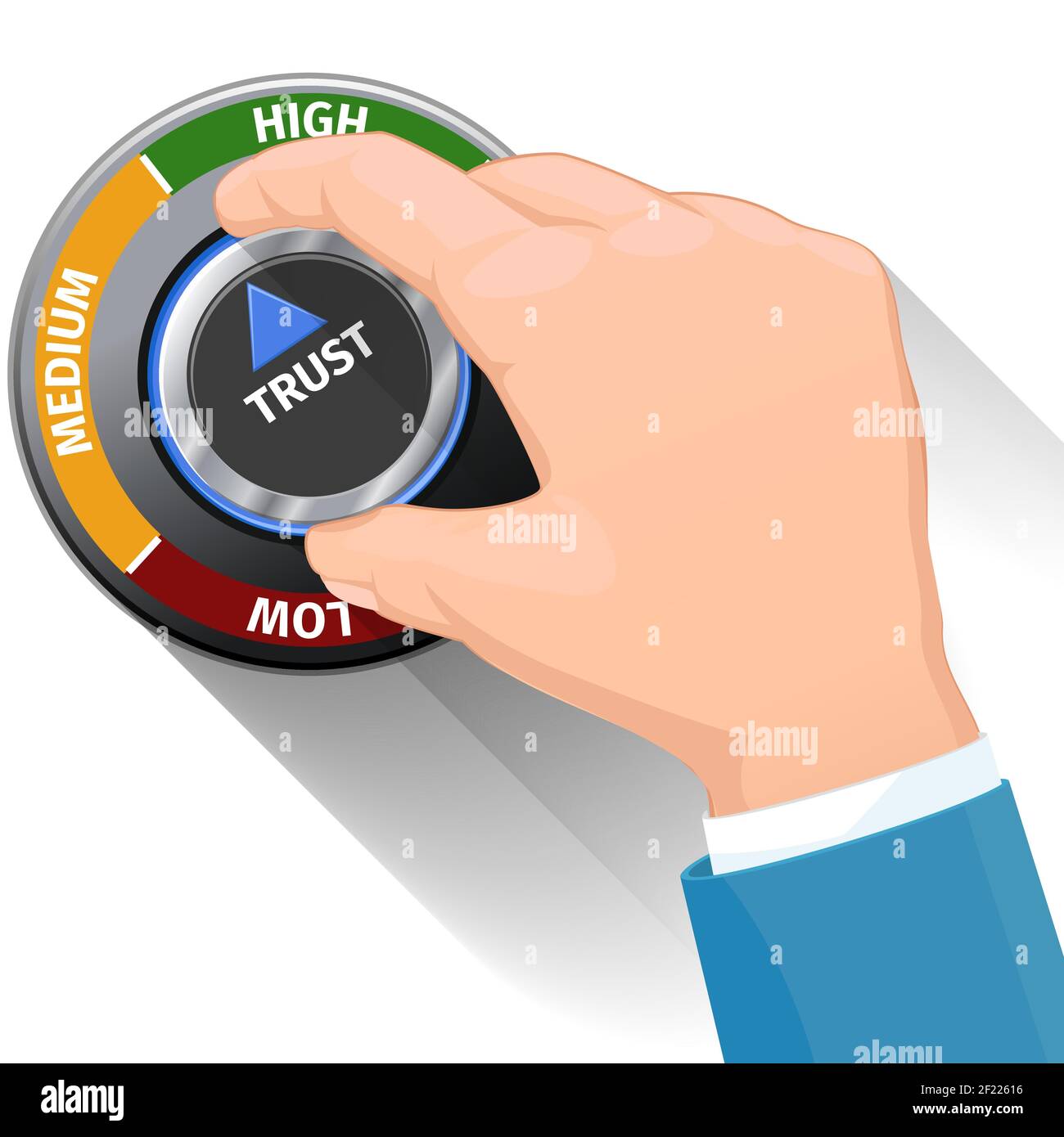 Trust knob button switch. High confidence level concept. Technical ...