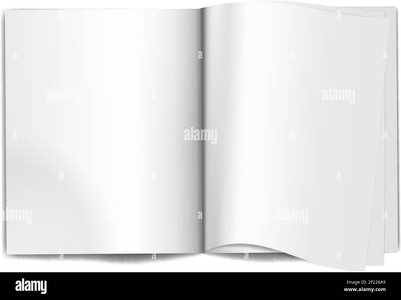 Vector Open Magazine blank pages background over white. EPS10 opacity ...