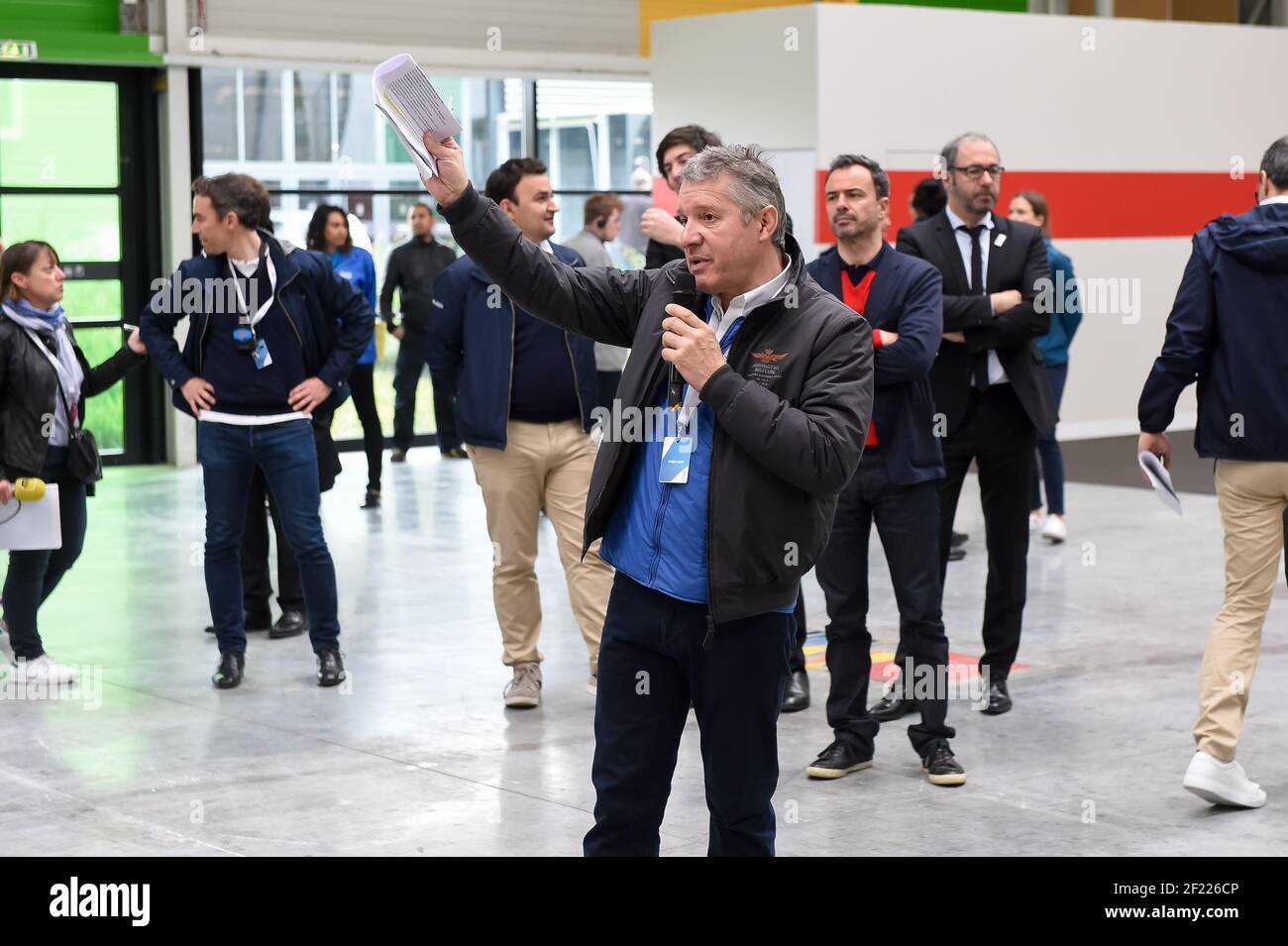 Thierry Rey during the visit of Paris 2024 sites (Le Bourget) by media ...