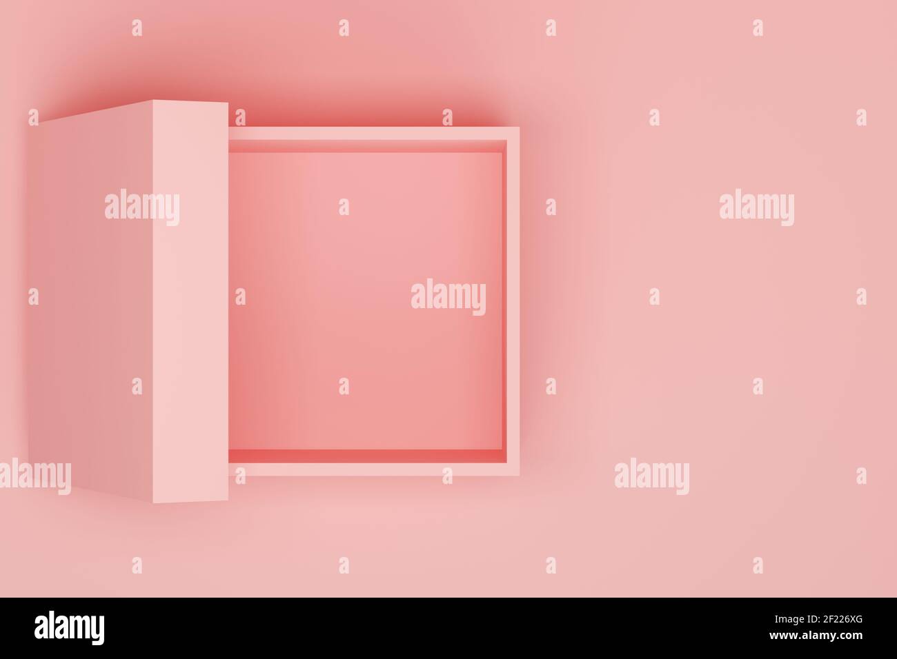 Open empty box. Top view. 3d rendering Stock Photo - Alamy