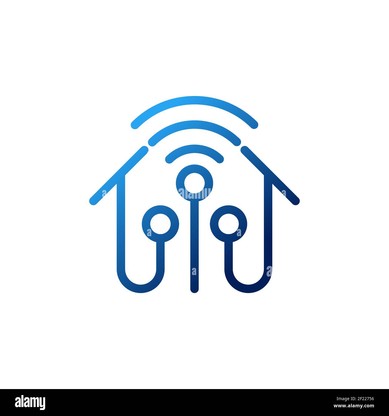 Smart Home Connection Icon Logo Vector design illustration. Smart home ...