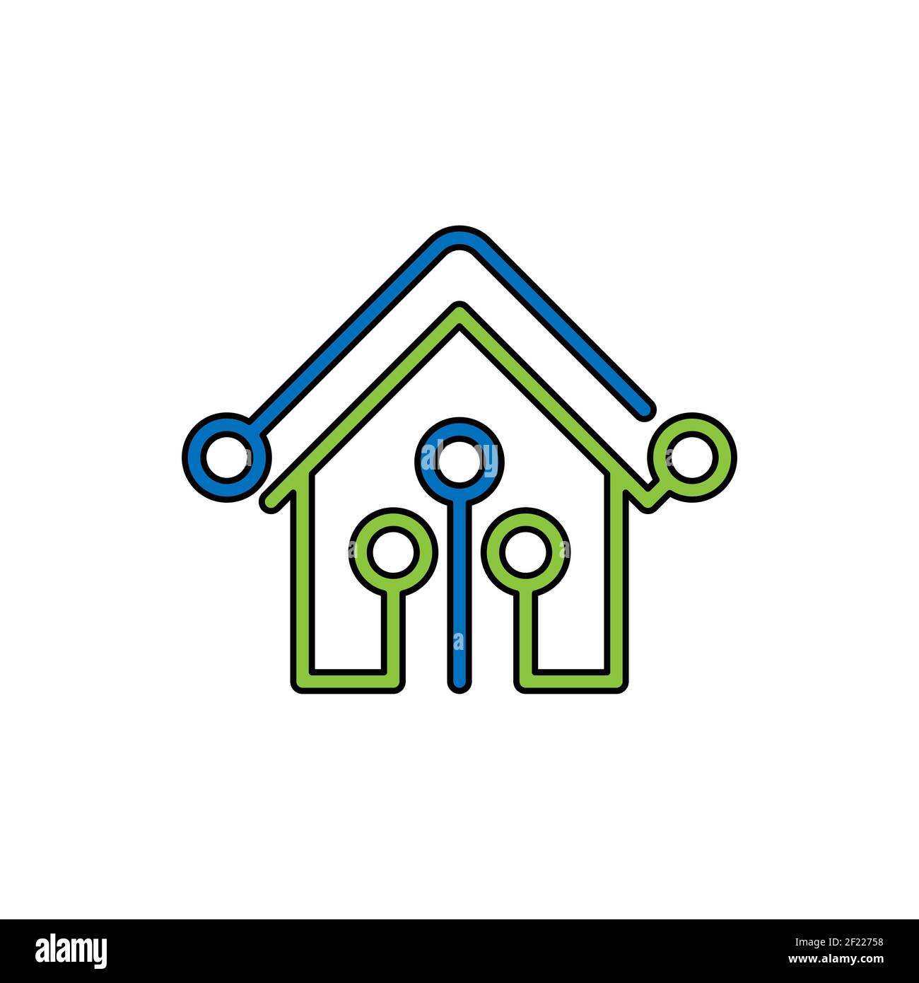 Smart Home Connection Icon Logo Vector design illustration. Smart home ...