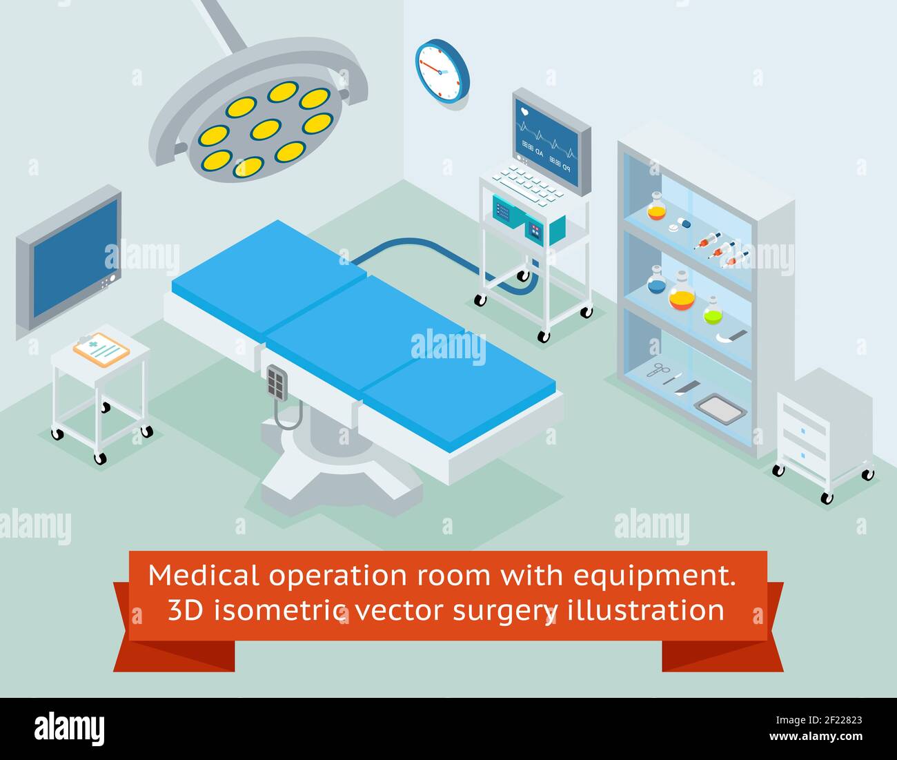 Medical operation room with equipment. Hospital and medicine, clinic ...