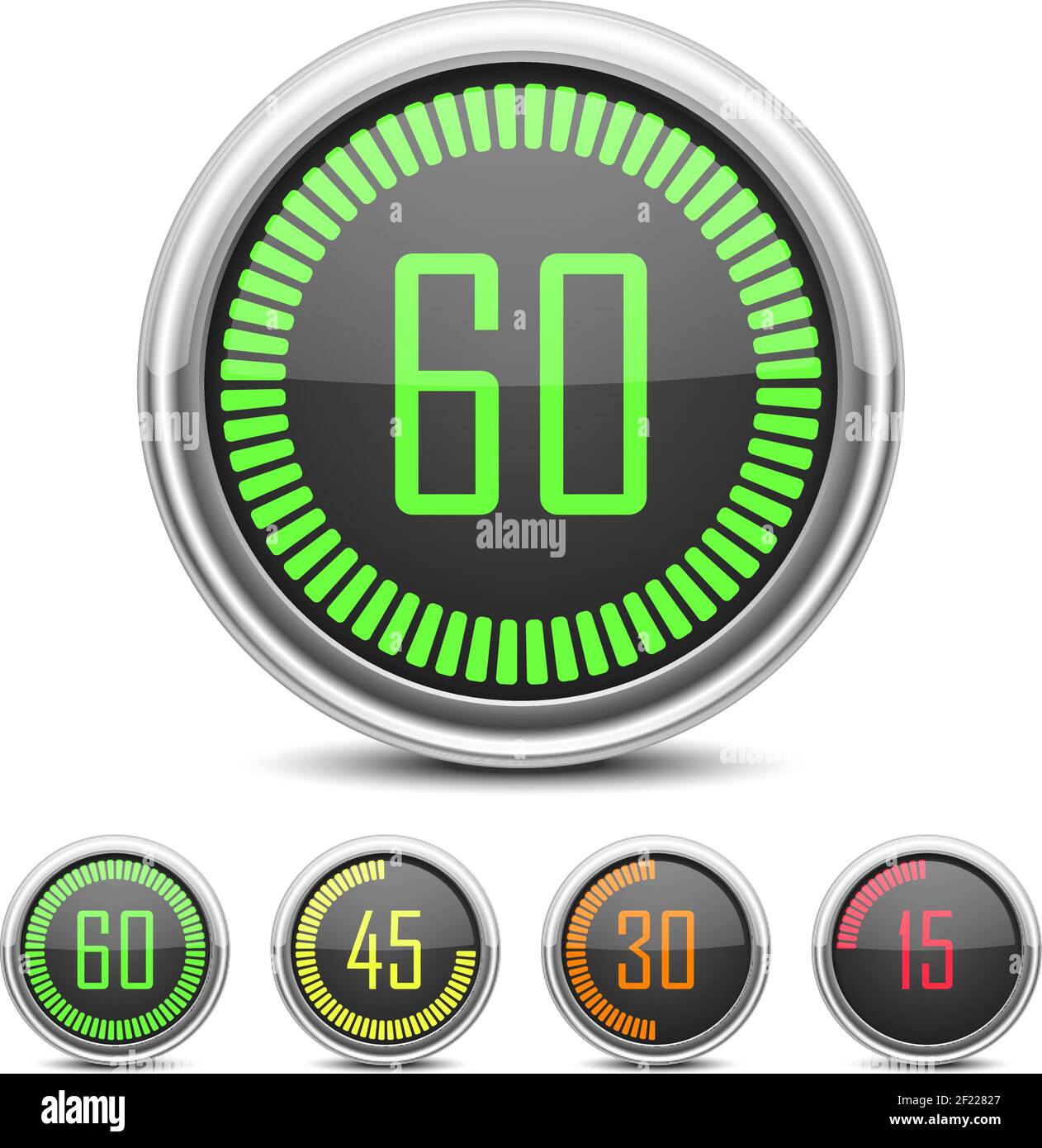 Vector Digital Countdown Timer Isolated On White Background Eps10