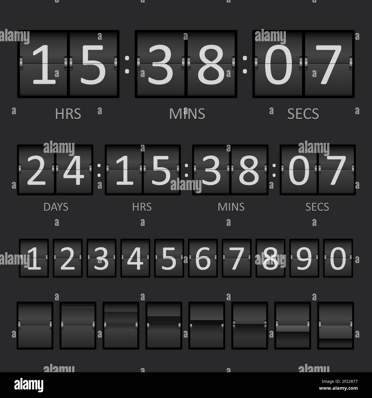 Vector Countdown Timer and Scoreboard Numbers. EPS10 opacity. Editable ...