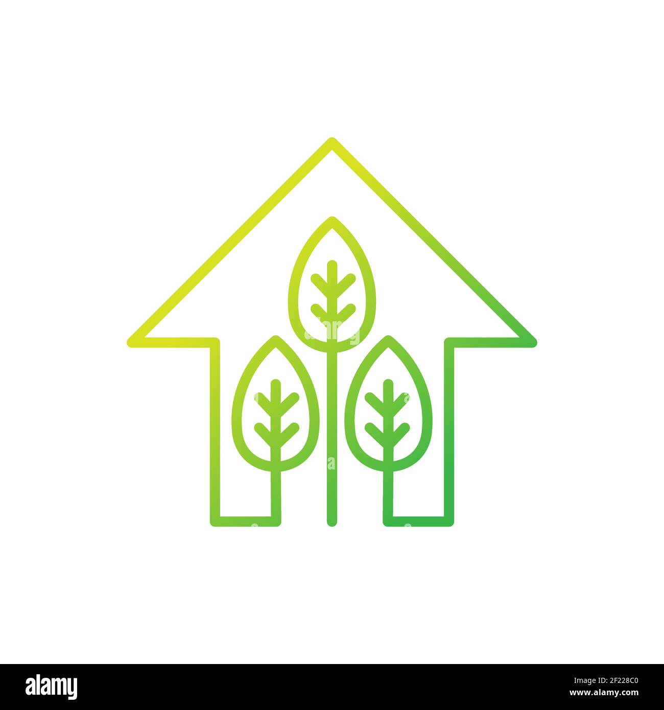 Green Eco Home Logo Icon Vector design illustration. Ecology Home logo ...