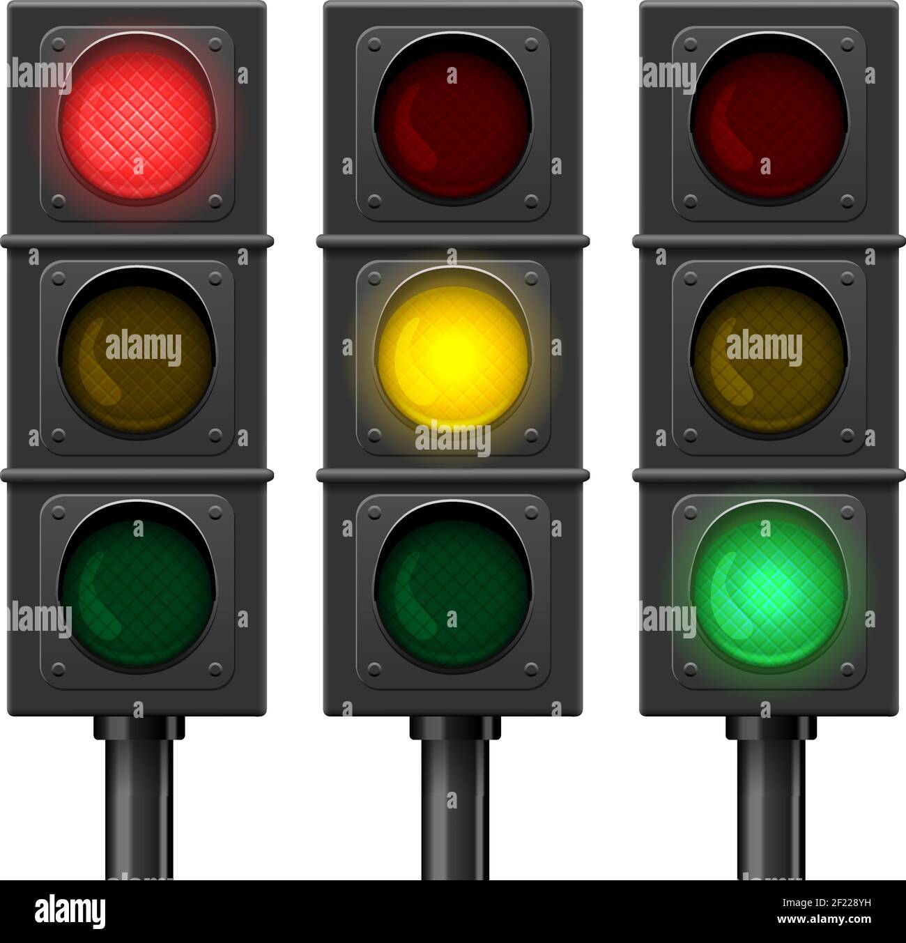 Set of Vector Traffic Lights isolated on white. EPS10 opacity. Editable ...