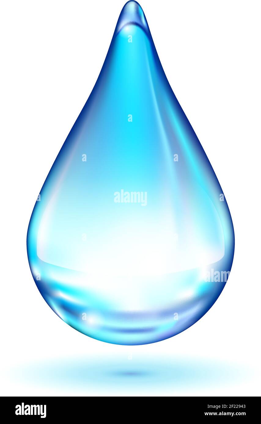 Vector water drop isolated on white background. EPS10 opacity. Editable ...