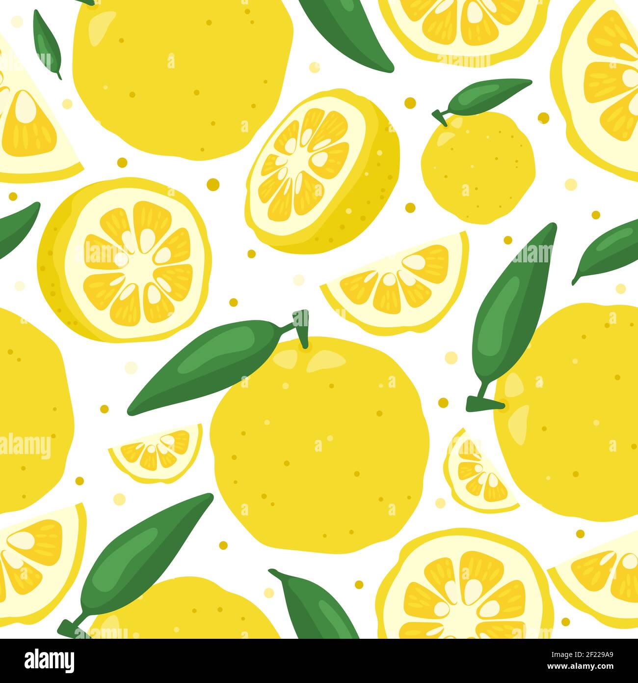 Yuzu japanese citron fruit seamless pattern vector illustration ...
