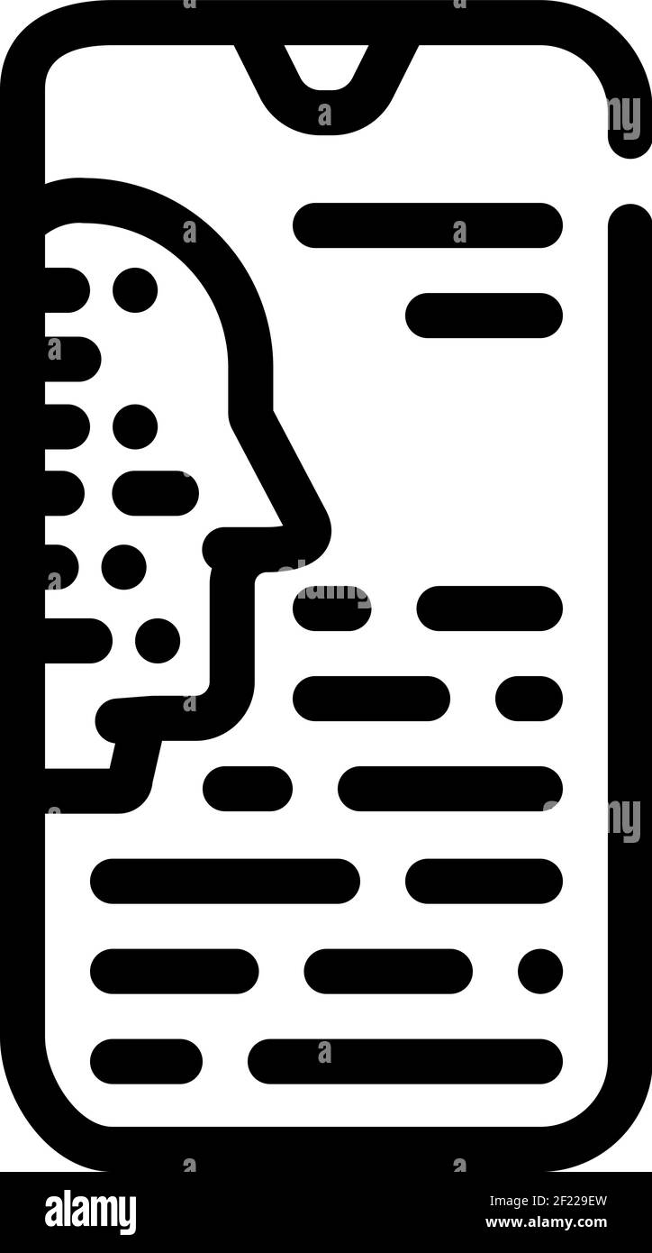 mobile bot line icon vector illustration line Stock Vector Image & Art ...