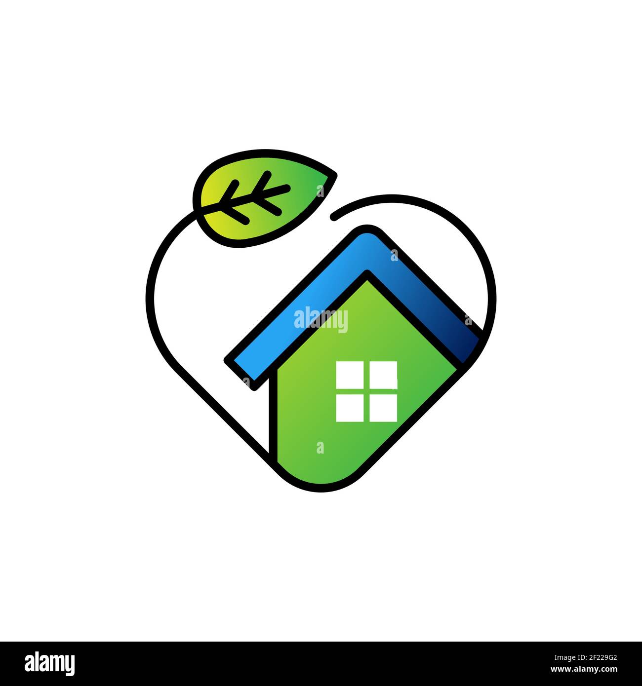 Green Eco Home Logo Icon Vector design illustration. Ecology Home logo ...