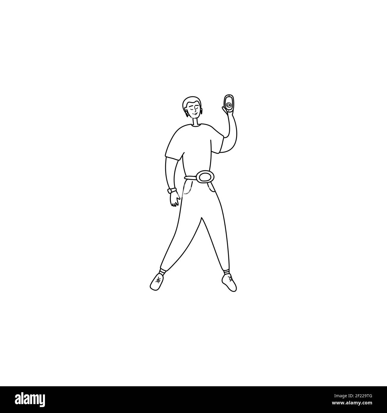 Young man recording vlog Cut Out Stock Images & Pictures - Alamy