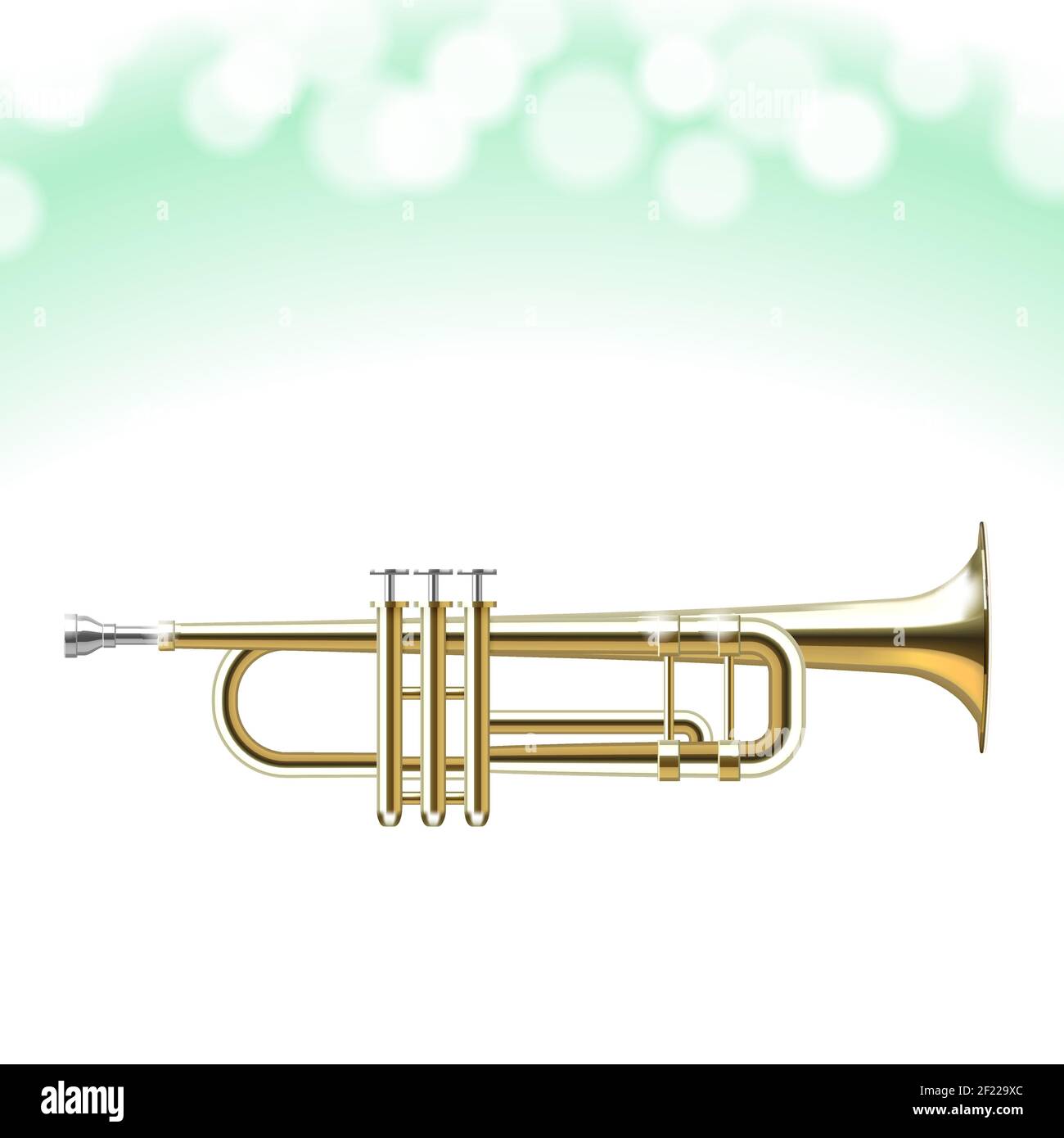 Vector Golden Trumpet isolated on white background. EPS10 opacity ...