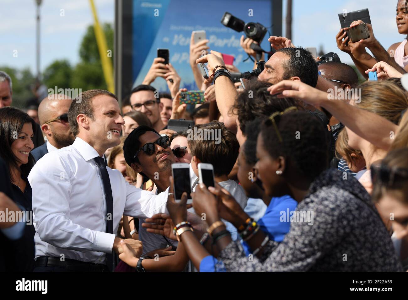 French Republic President Emmanuel Macron during the Olympics days, in ...