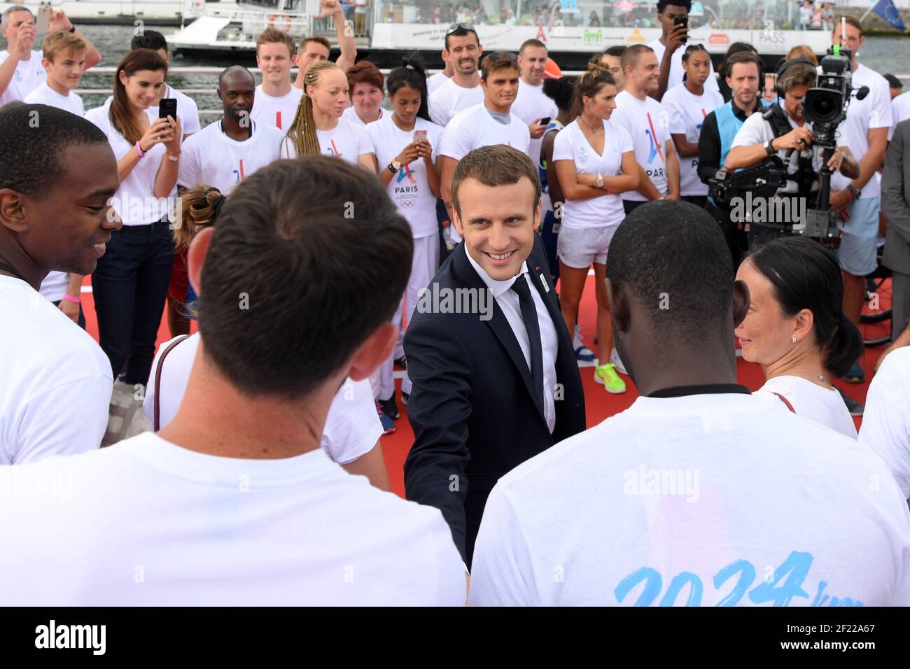 French Republic President Emmanuel Macron during the Olympics days, in ...