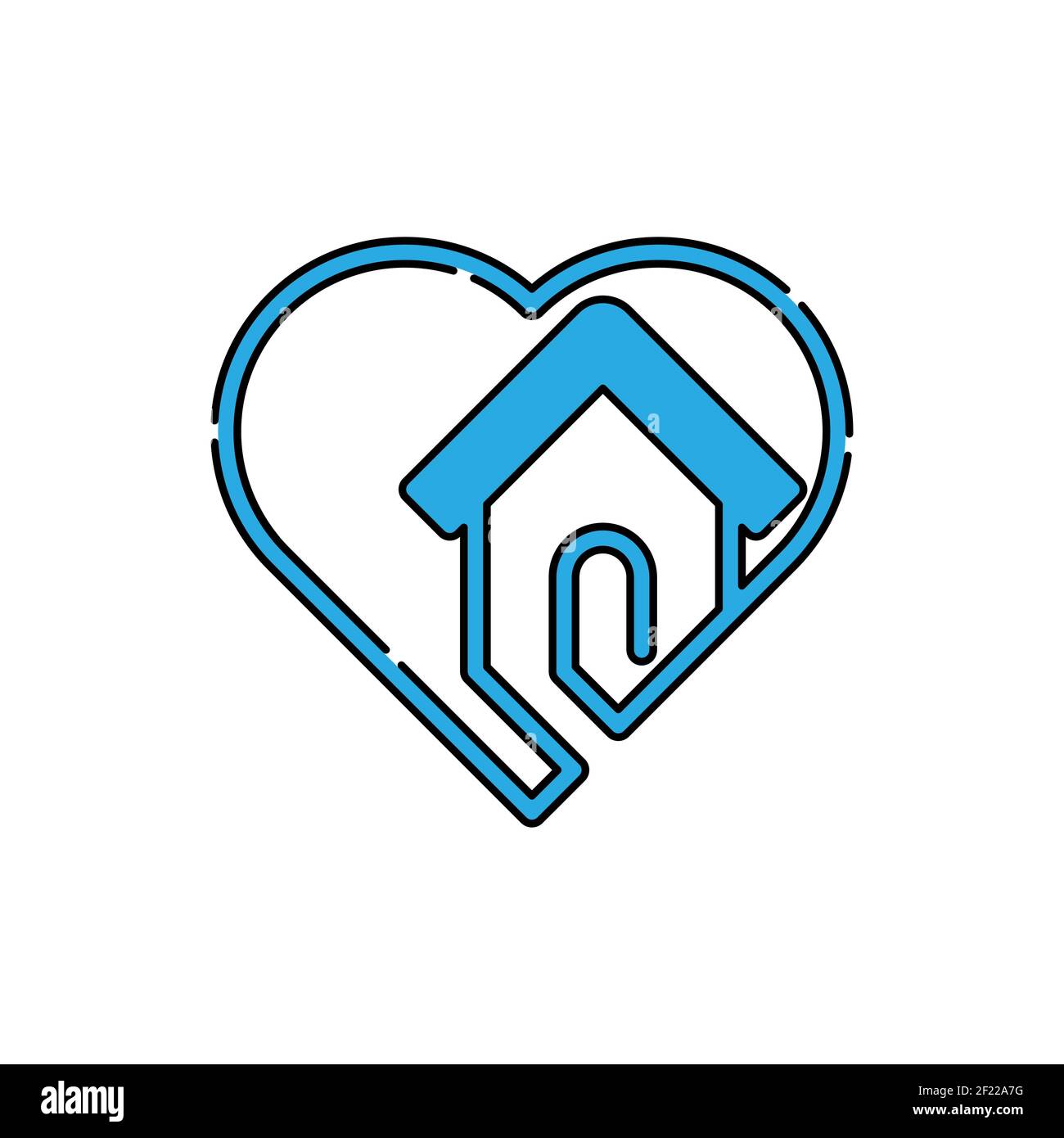 Home with heart shape Logo Icon Vector design illustration. Home with ...