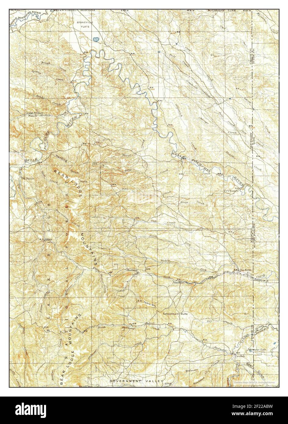 Map of aladdin wyoming hi-res stock photography and images - Alamy