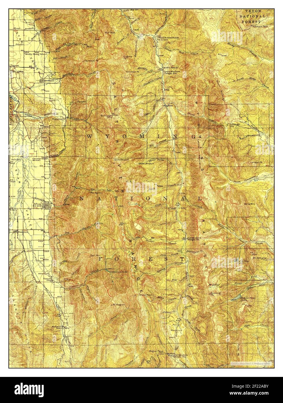 Map of afton wyoming Cut Out Stock Images & Pictures - Alamy