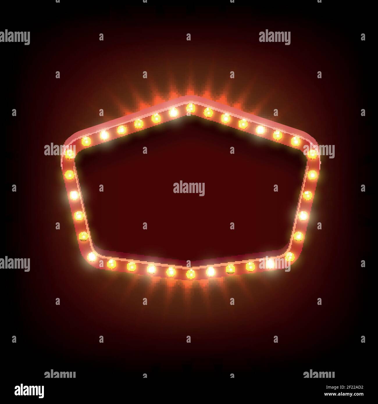 Vintage shining light vector banner. Banner retro frame, bright and ...