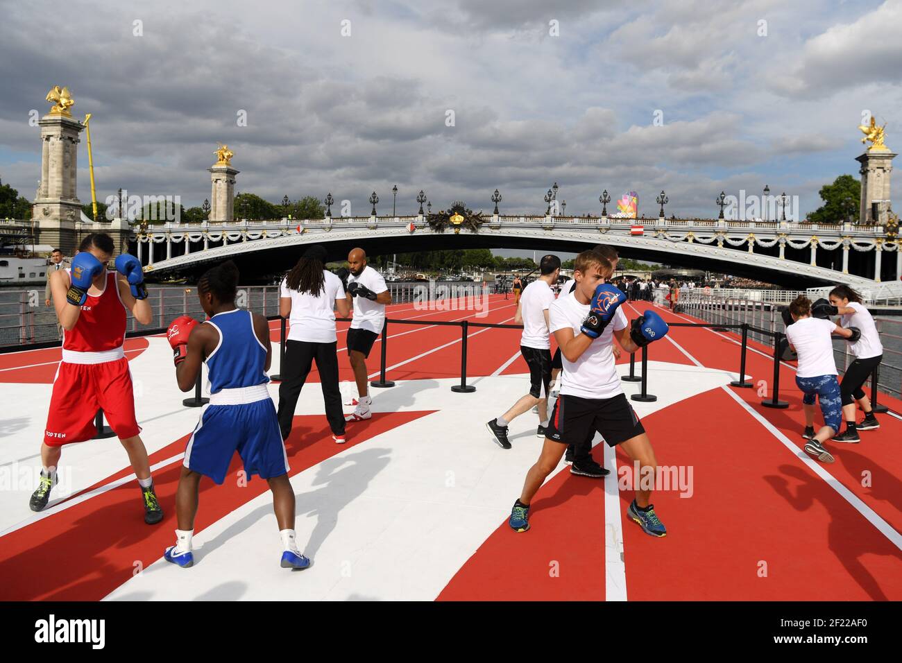 Illustration of boxing during the Olympics days, in Paris, France, on ...