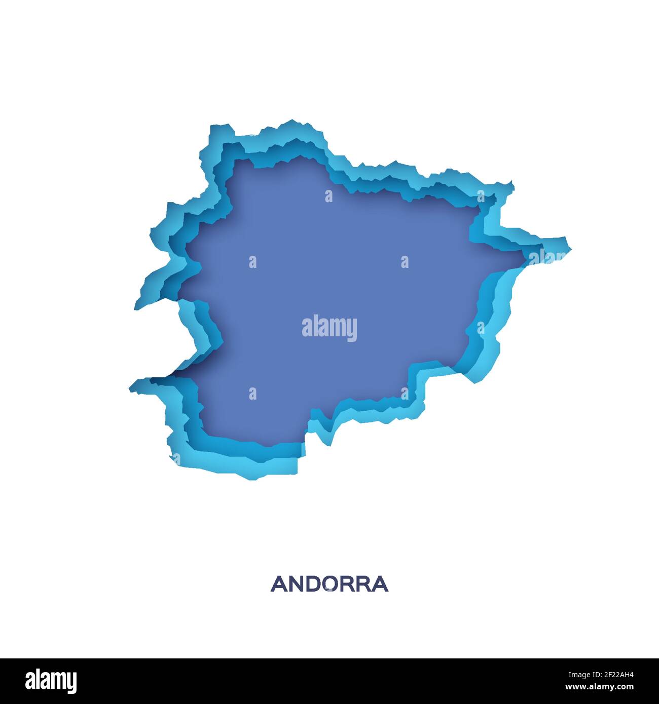 Andorra map card in paper cut style on white background. Vector Stock ...