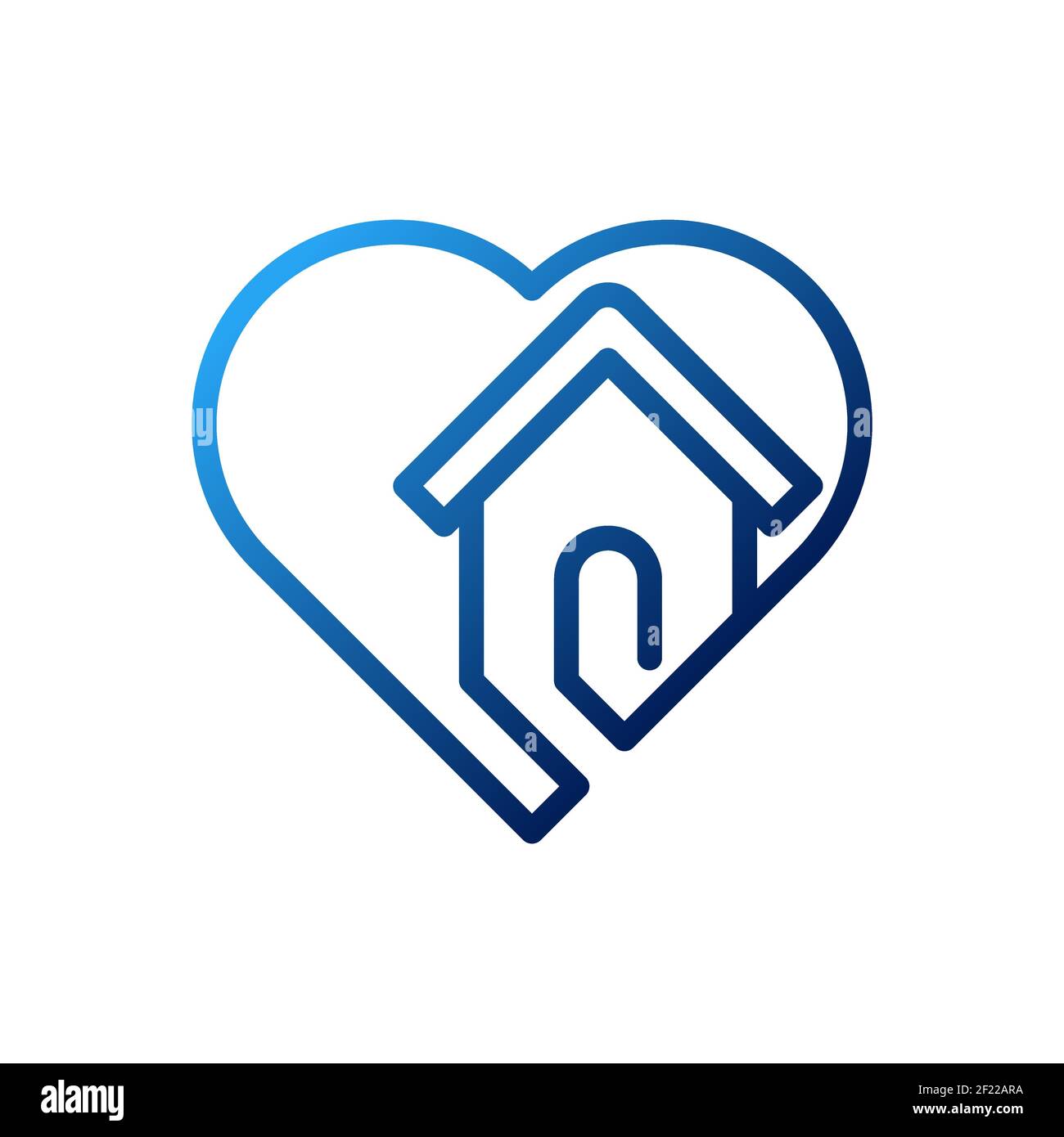 Home with heart shape Logo Icon Vector design illustration. Home with ...