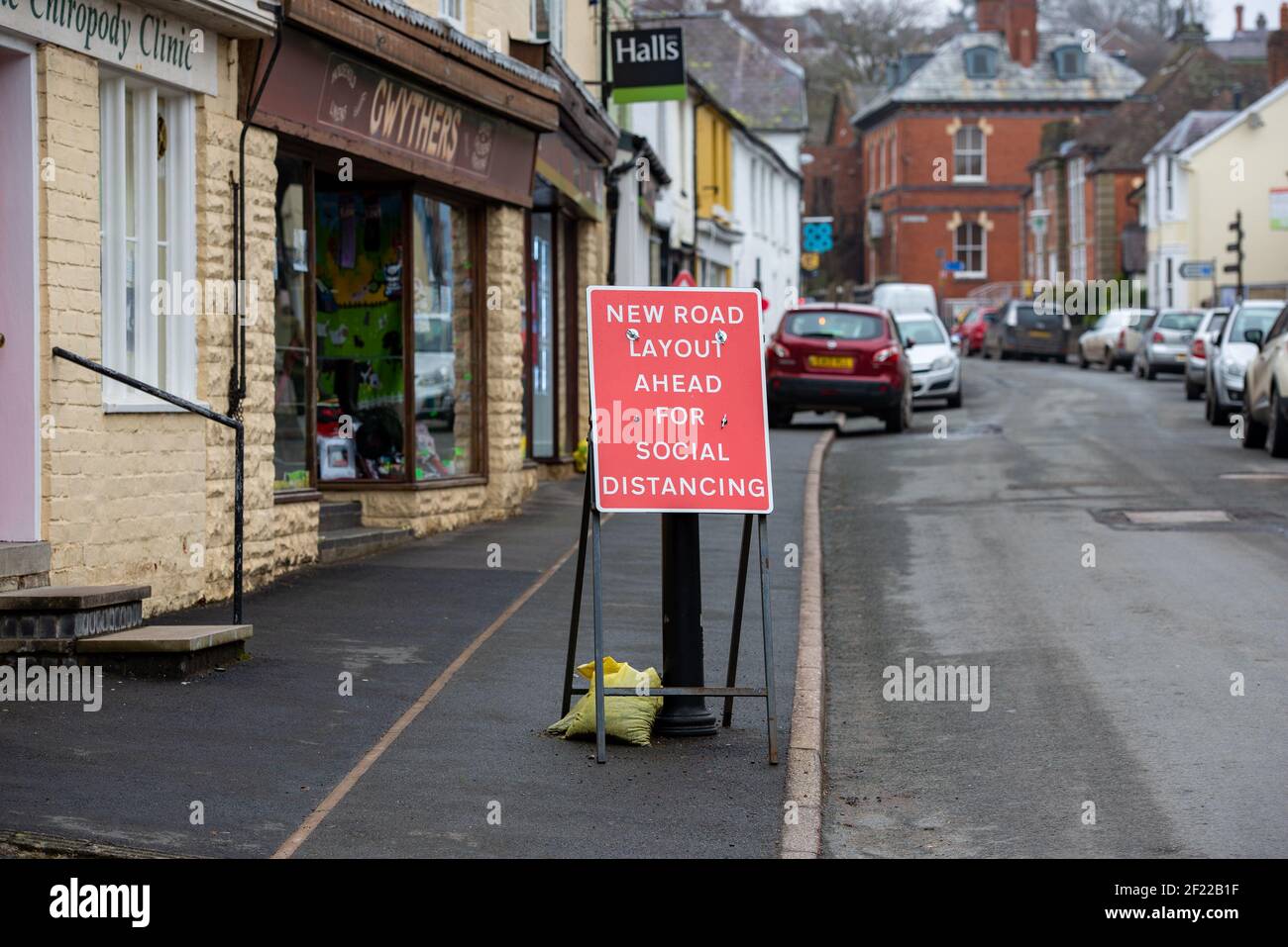A Covid-19 sign, Bishops Castle, Shropshire, UK Stock Photo - Alamy