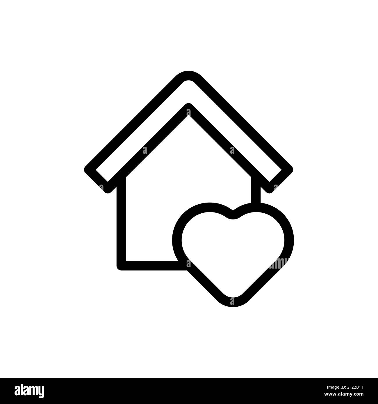 Stay at Home Logo Icon Vector design illustration. Home with Love icon ...