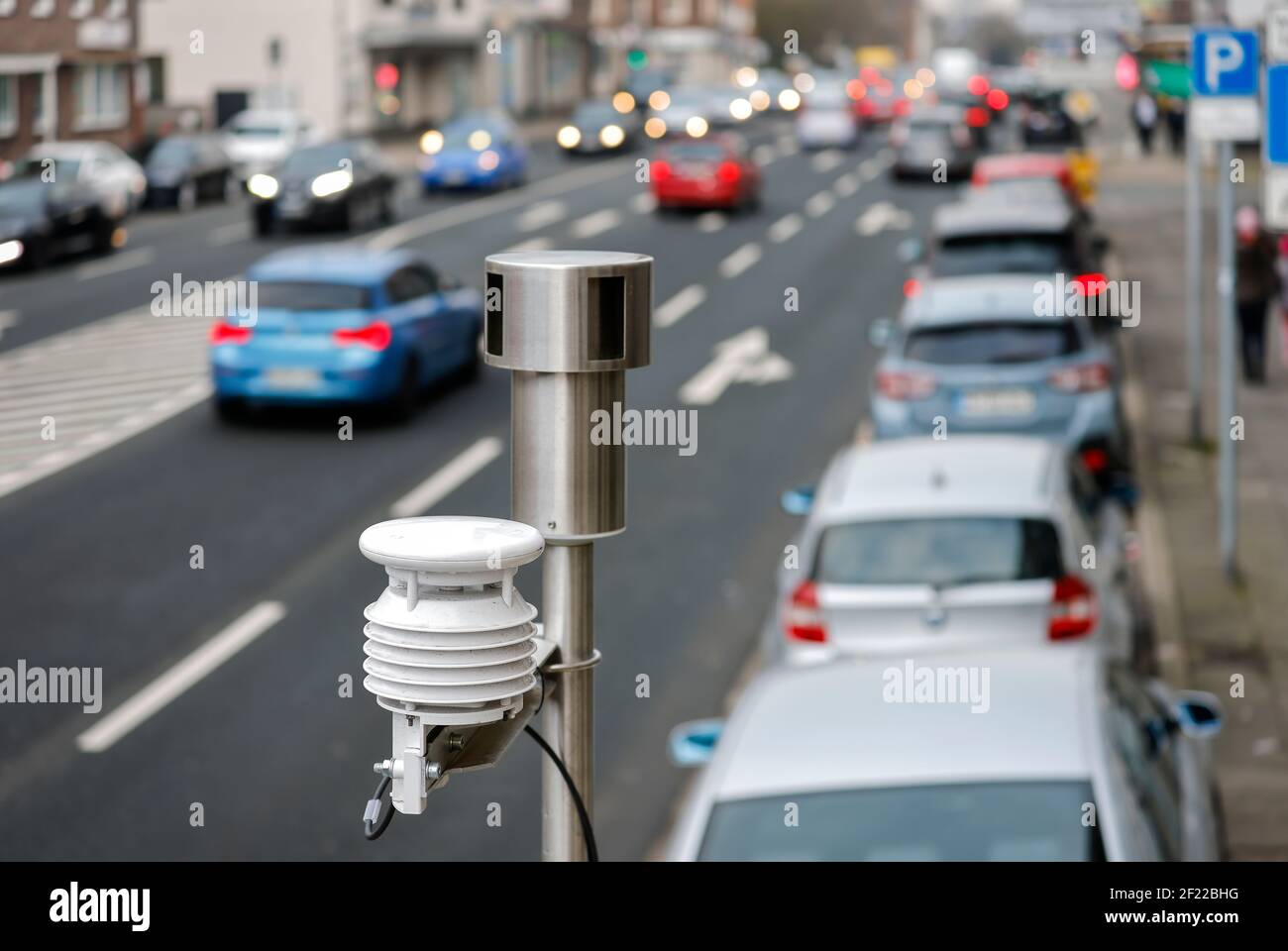 Oberhausen, North Rhine-Westphalia, Germany - Air quality measuring ...