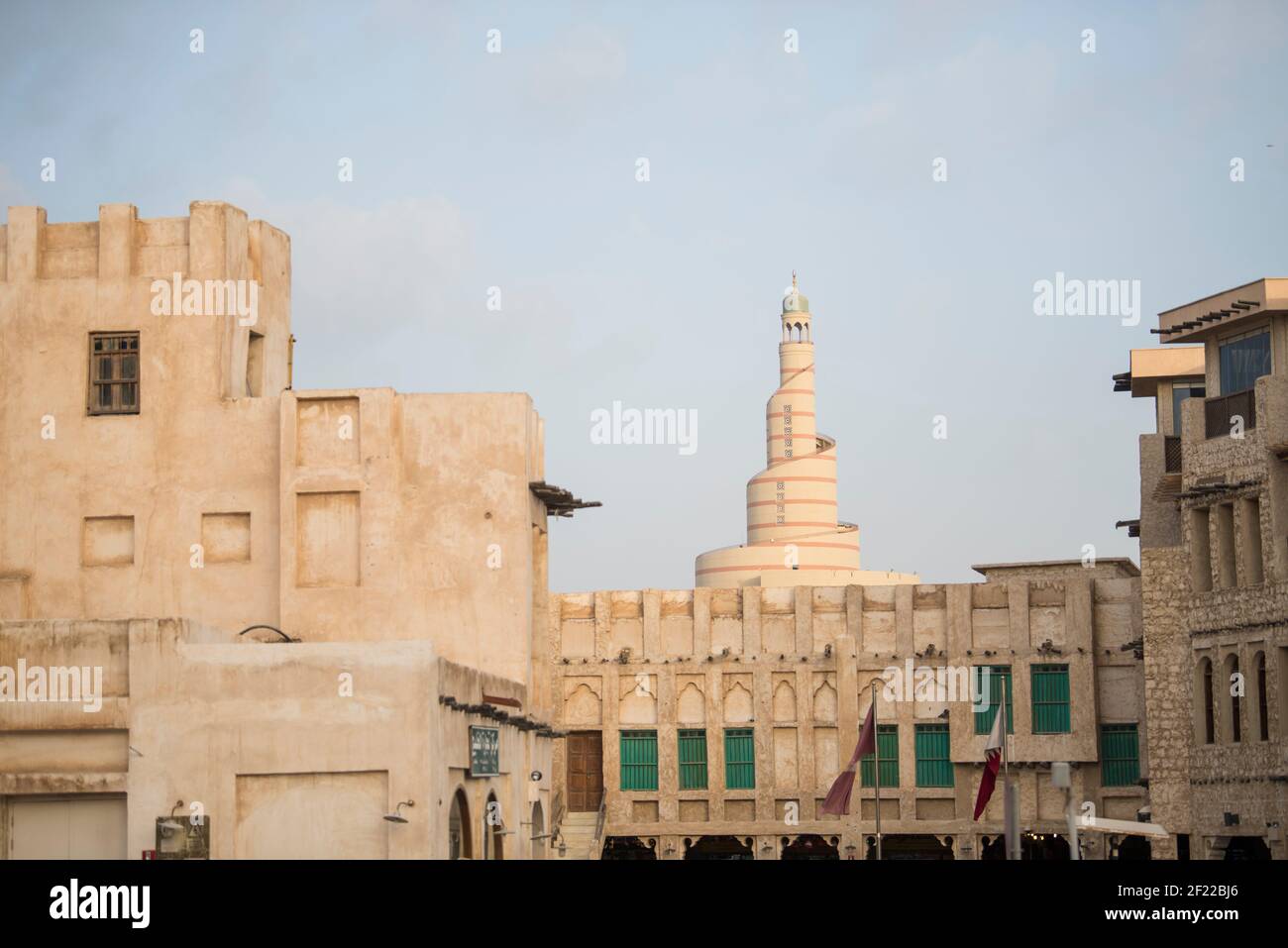 Doha, Qatar, May,6,2019, Traditional Arabian mosque with minarets in ...