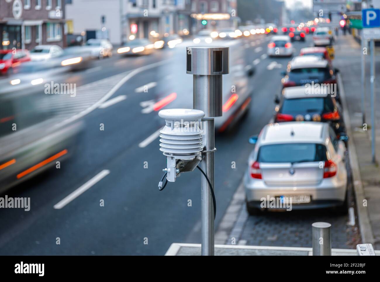 Oberhausen, North Rhine-Westphalia, Germany - Air quality measuring ...