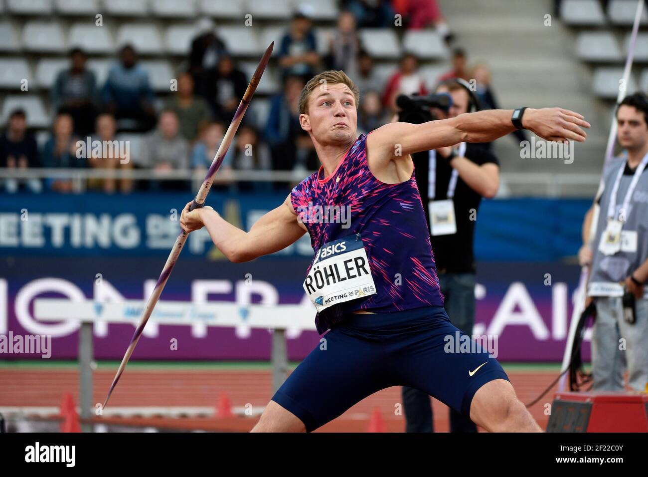 Thomas Rohler (GER) competes in Javelin Throw Men during the Meeting de ...