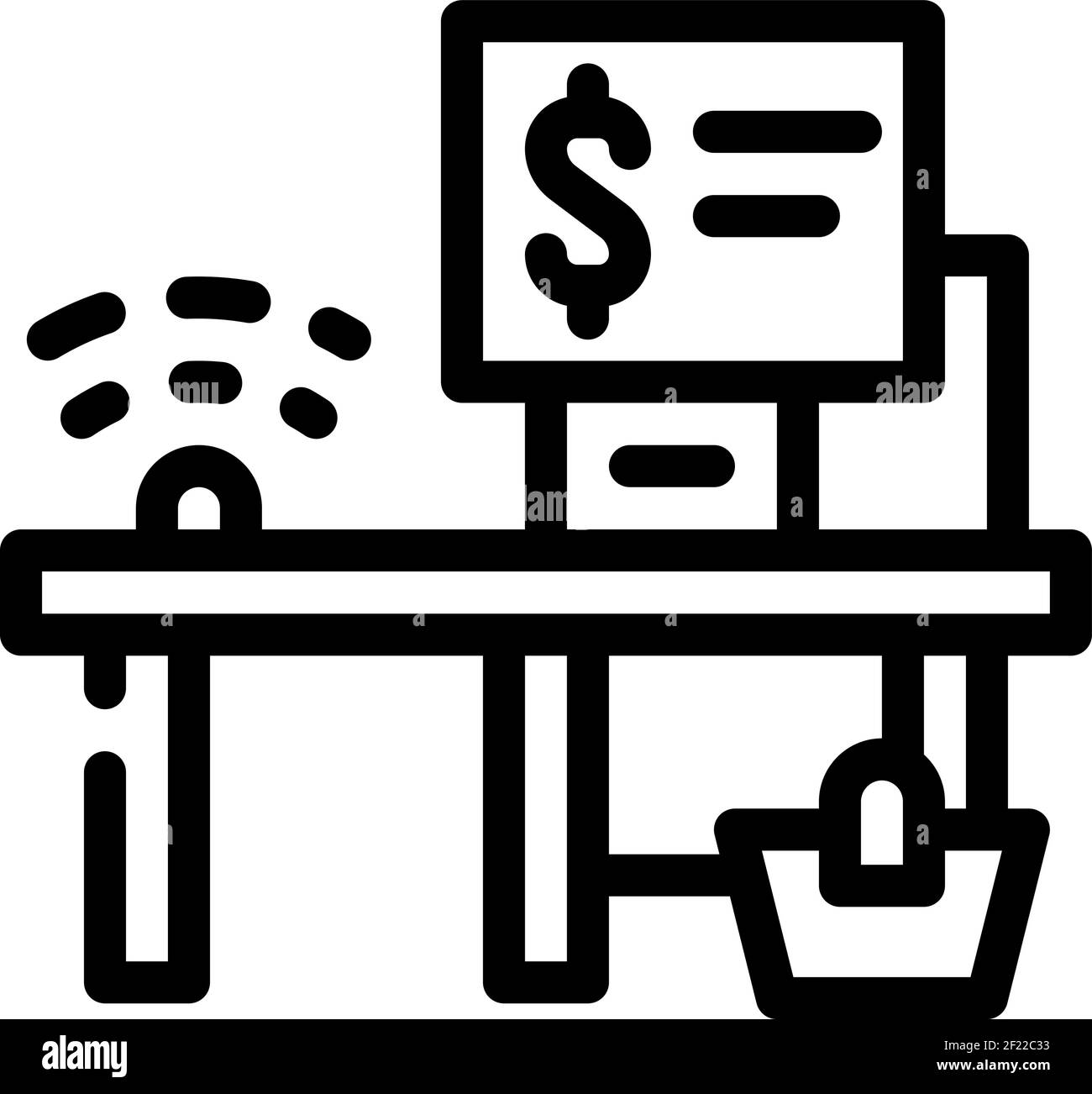 self-service checkout line icon vector illustration line Stock Vector ...