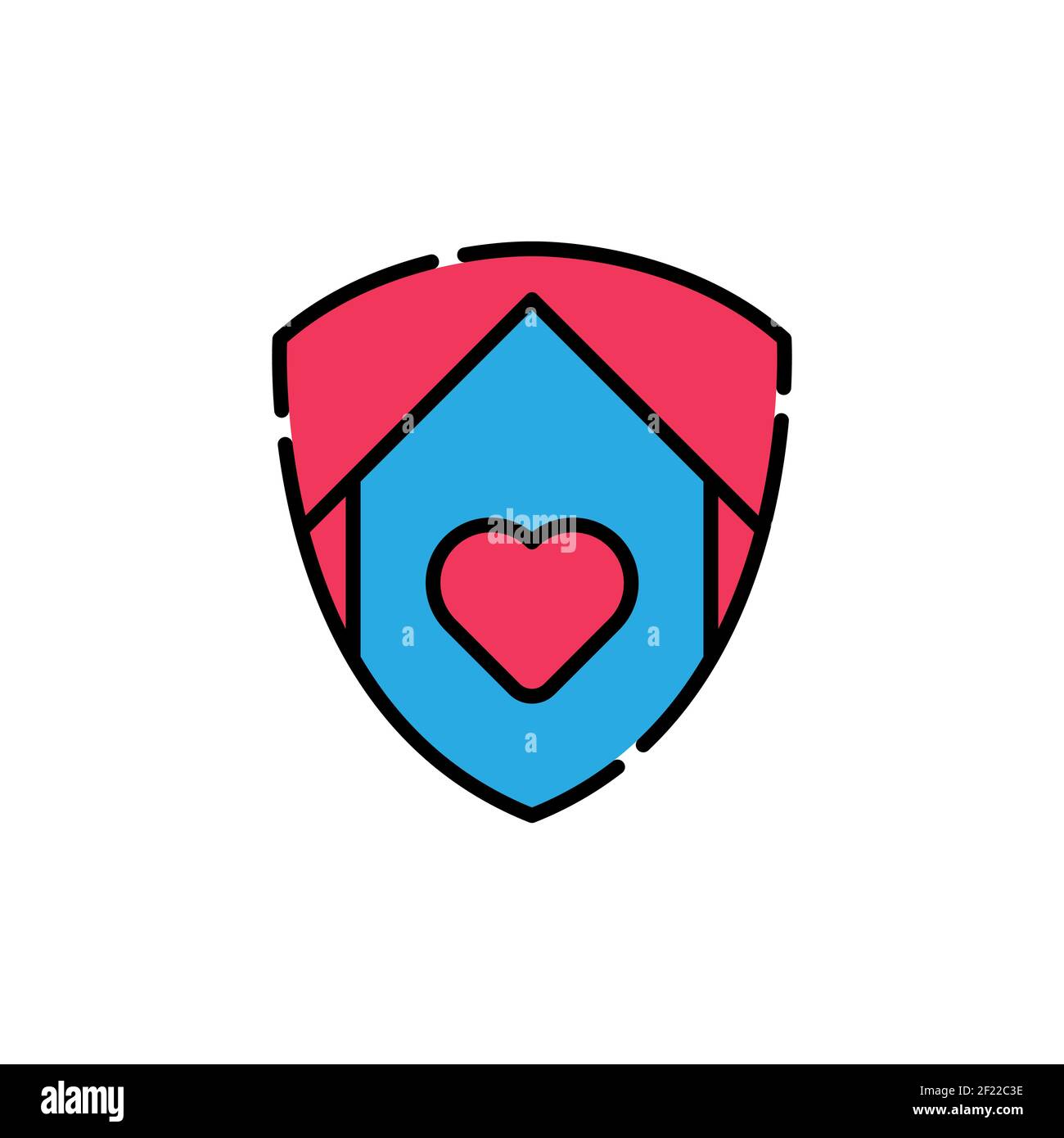 Stay at Home Logo Icon Vector design illustration. Home with Love icon ...