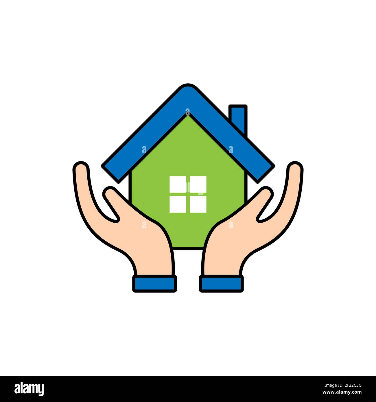 Home with Hand Logo icon vector design illustration. Home with Hand ...