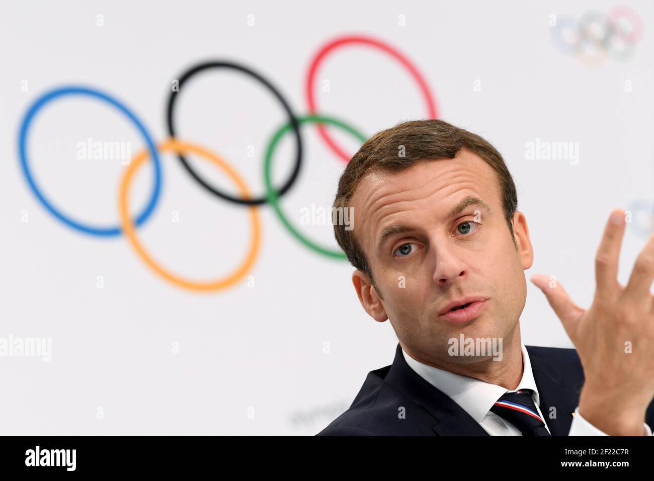 President of French Republic Emmanuelle Macron during Paris 2024 ...