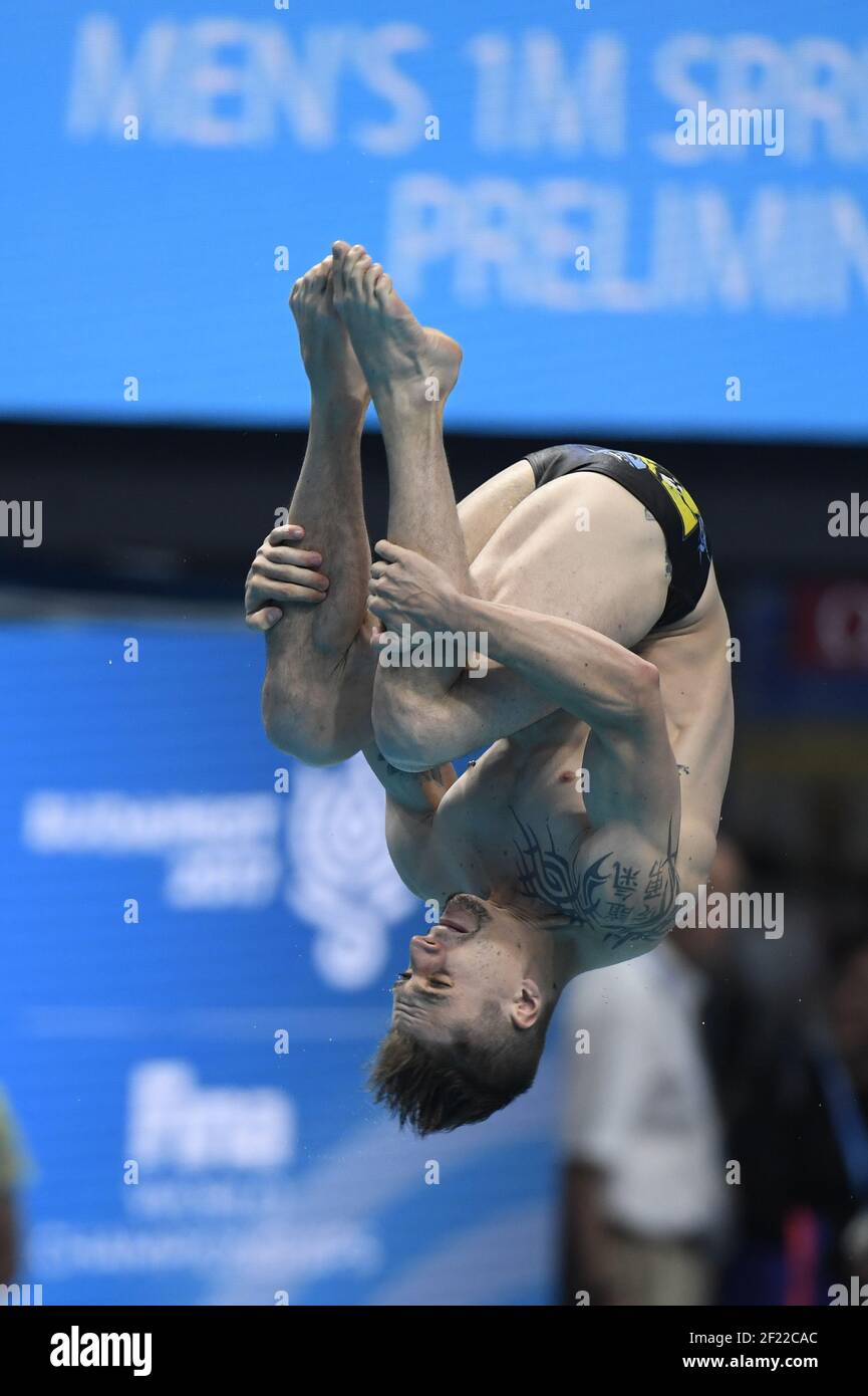 Matthieu Rosset (FRA) competes on 1 m Springboard preliminary during ...